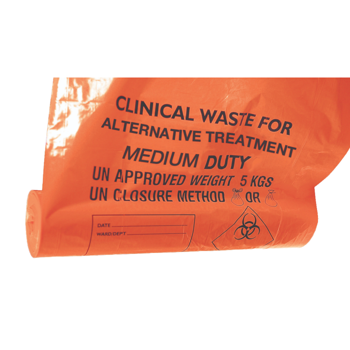 Medium Duty 5Kg Clinical Waste Sacks - Orange - Case of 500/20L - AUK ...