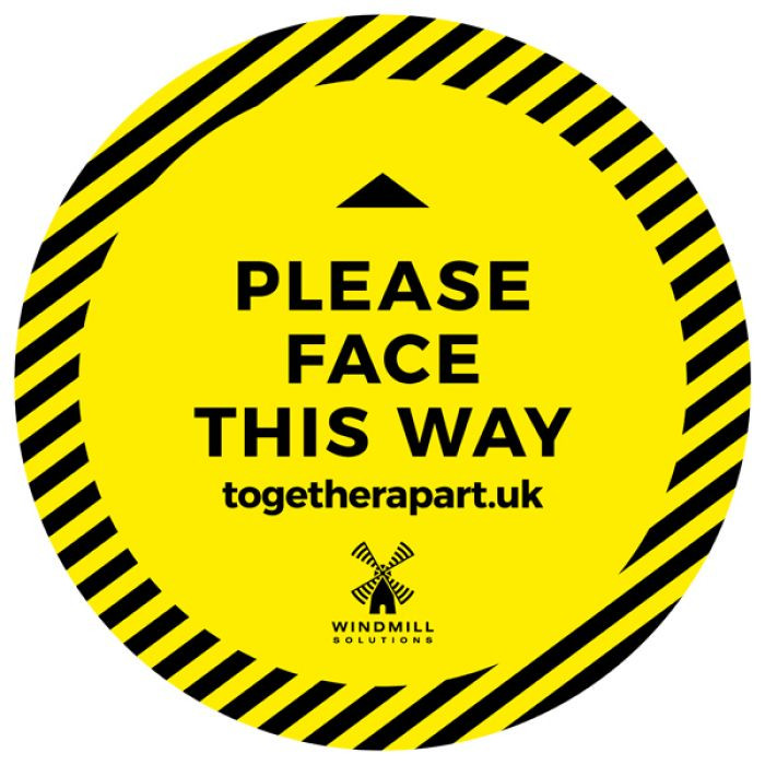 Floor Vinyl - Please Face This Way - AUK Hygiene