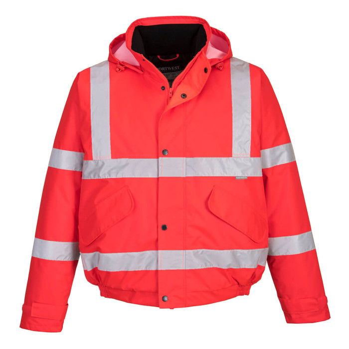 Hi-Vis Bomber Jacket - Red - AUK Hygiene